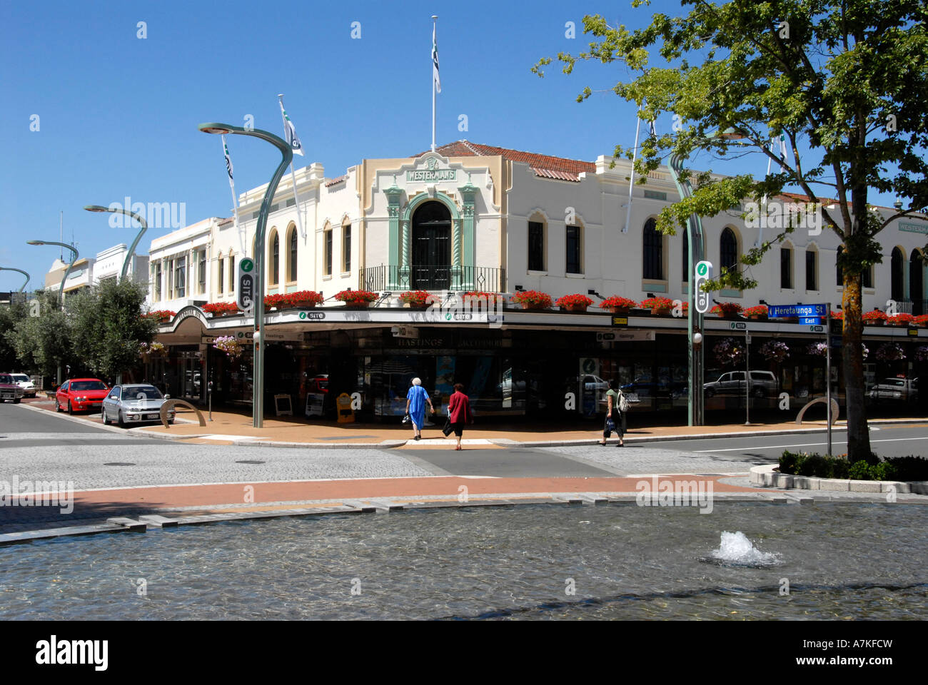 Corner Heretaunga and Russell Street Hastings North Island New Zealand Stock Photo - Alamy