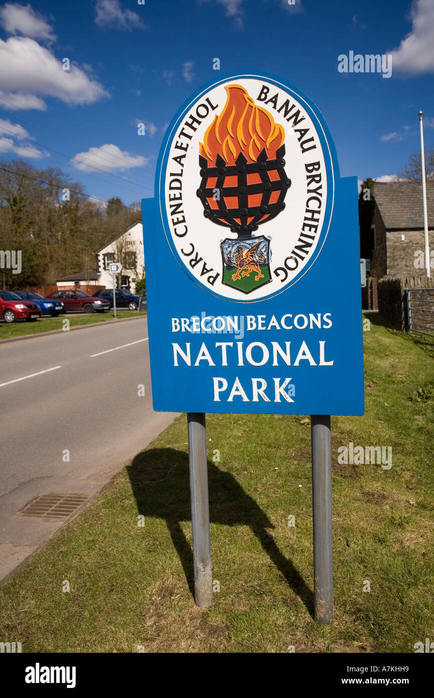 Brecon Beacons national park sign Glyn Neath Wales UK Stock Photo - Alamy