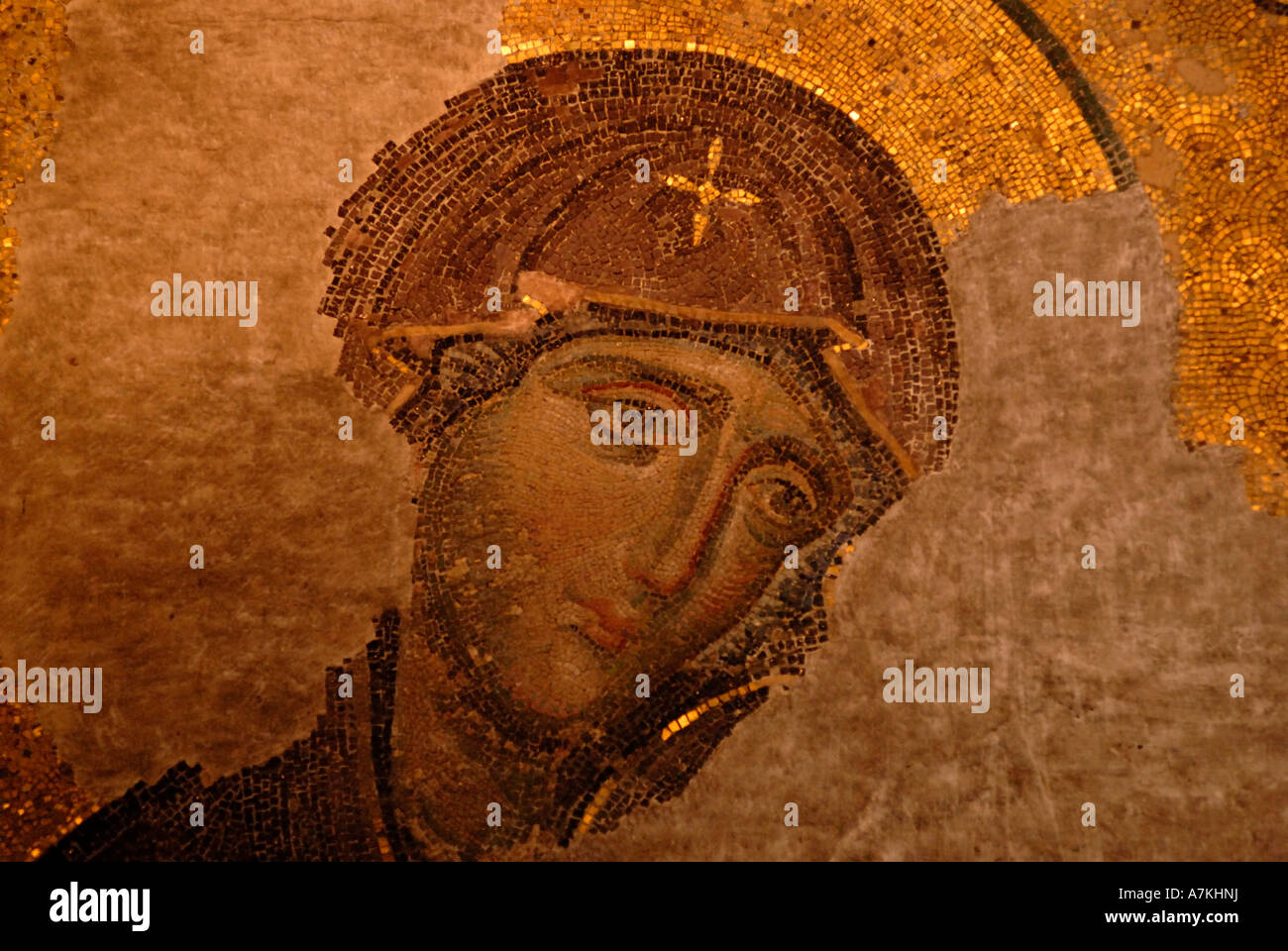 Deesis mosaic Virgin Mary, Aya Sofya Istanbul Turkey Stock Photo - Alamy