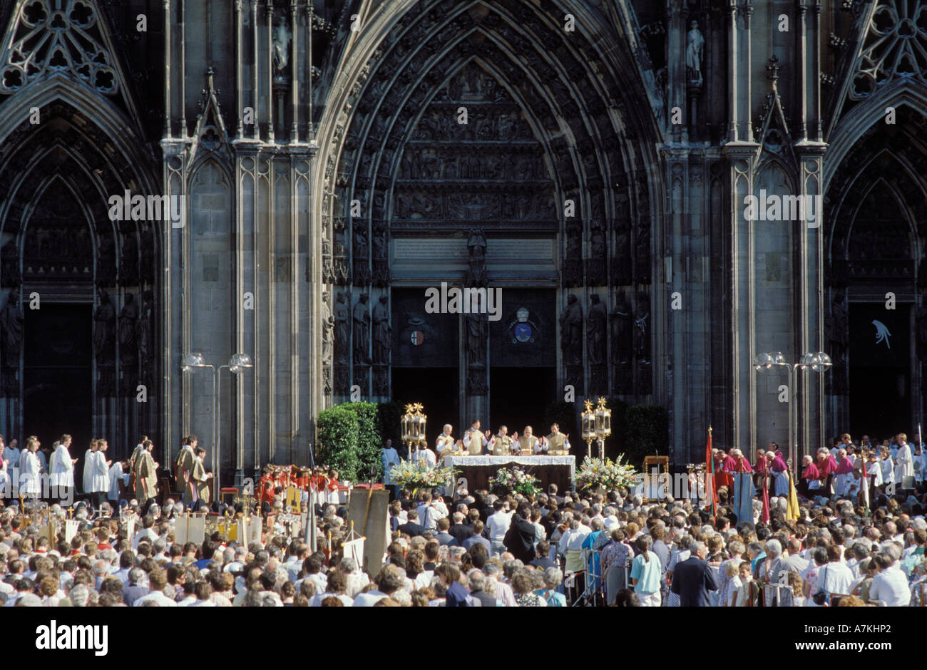 Corpus Christi procession in front of Cathedral Cologne North Rhine ...