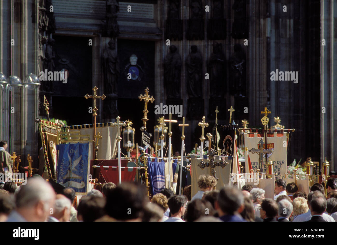 Corpus Christi procession in front of Cathedral Cologne North Rhine ...
