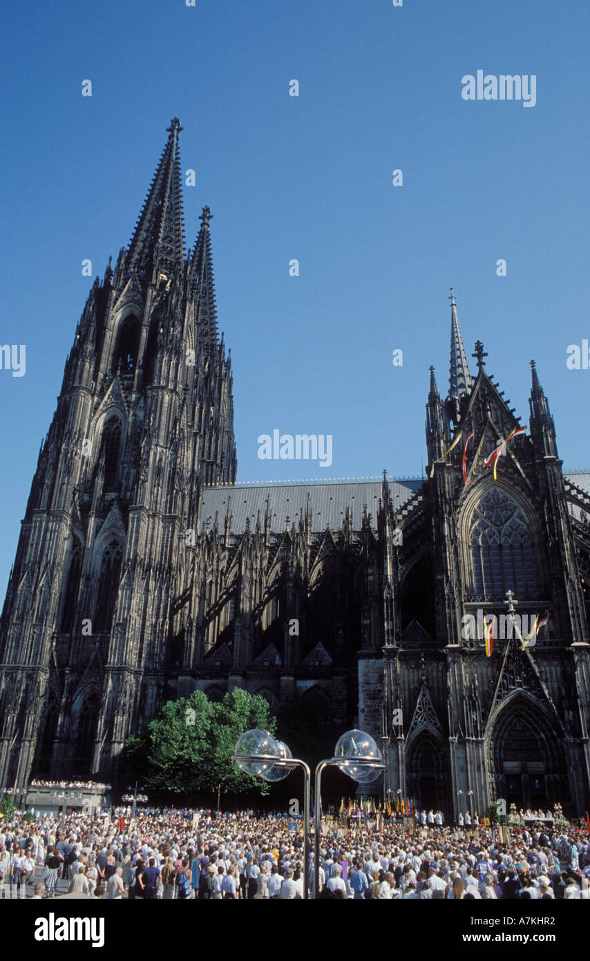 Corpus Christi procession in front of Cathedral Cologne North Rhine ...