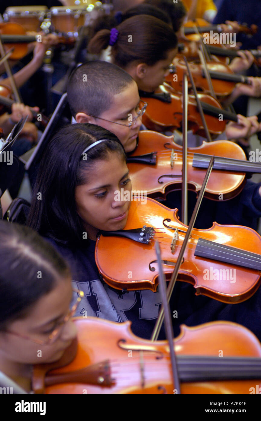 Students in a Sixth grade music class in a Kipp Star charter school in ...