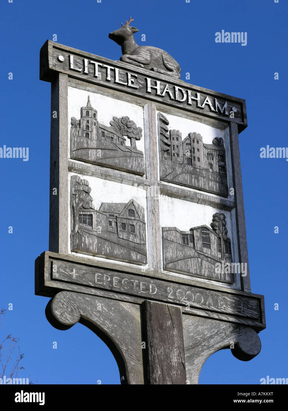 little hadham wooden village decorative signpost hertfordshire england ...
