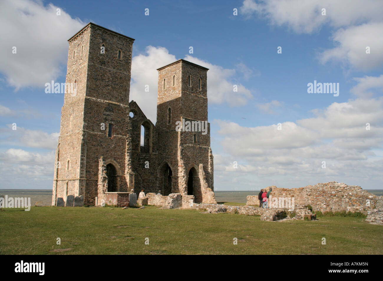 reculver towers ruins herne bay kent thames estuary england uk gb Stock ...