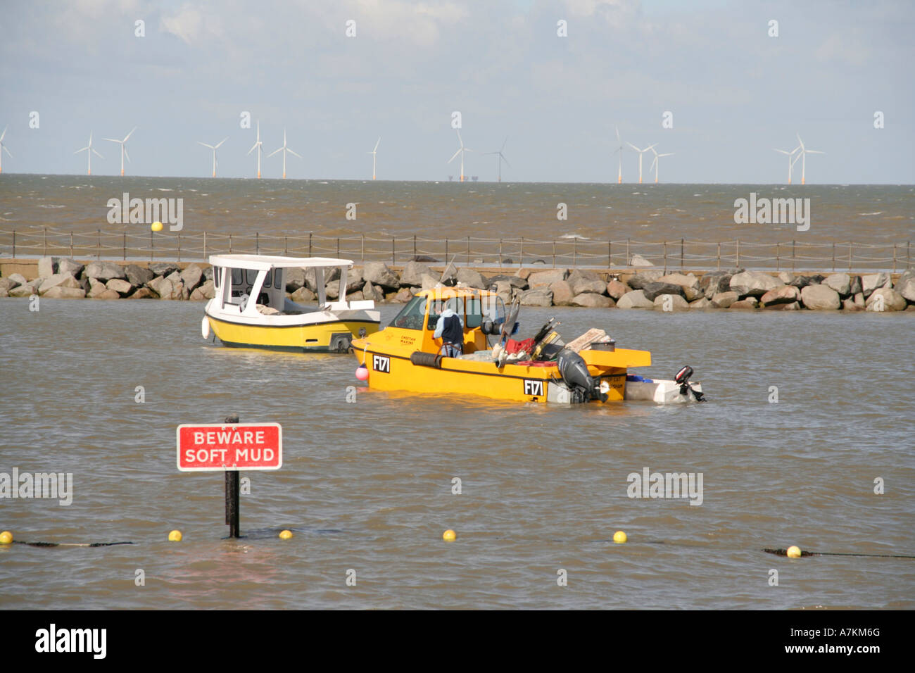 herne bay seafront offshore wind farm thames estuary kent coast england ...