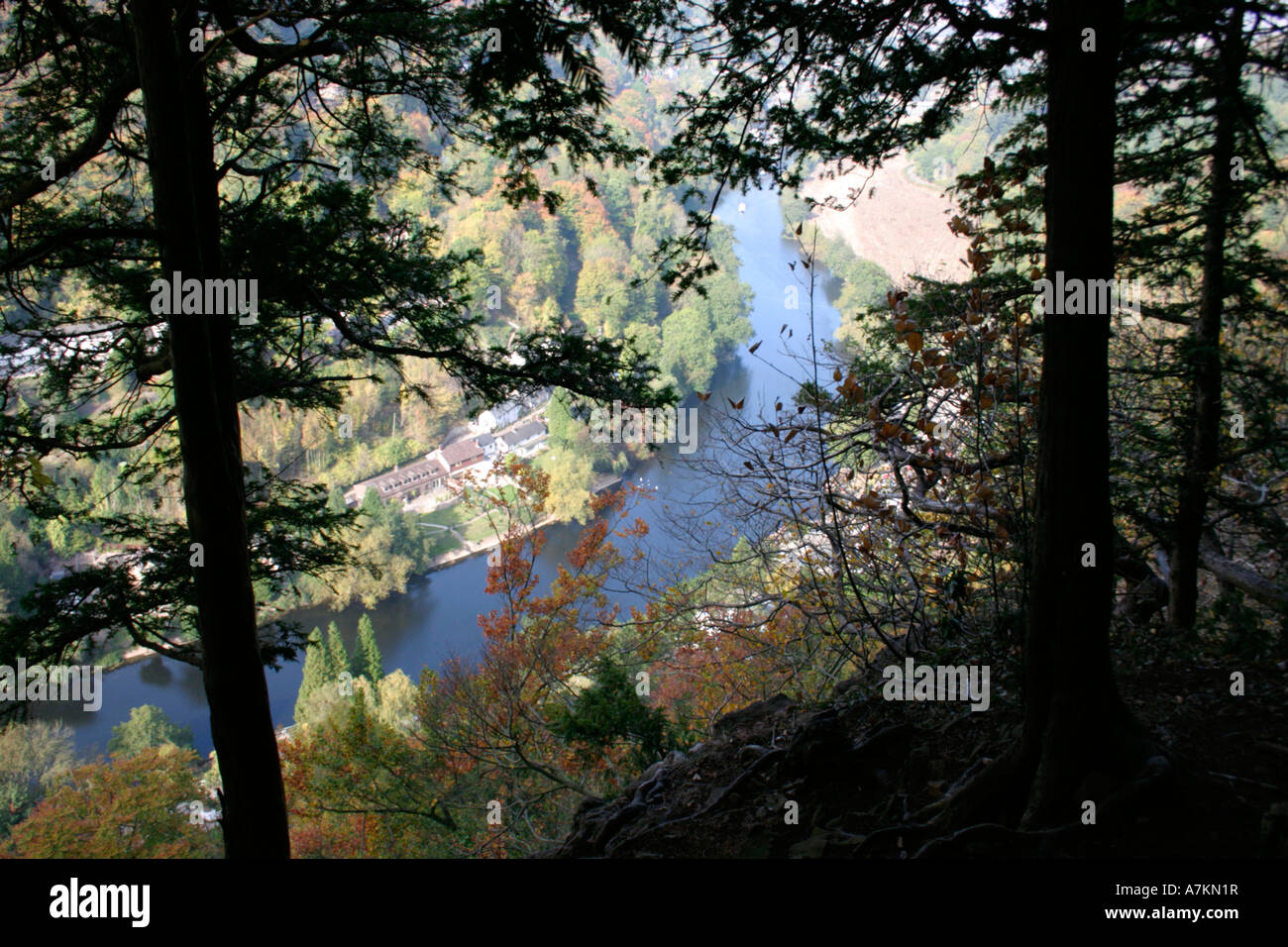 symonds yat river wye gorge autumn view through trees herefordshire ...