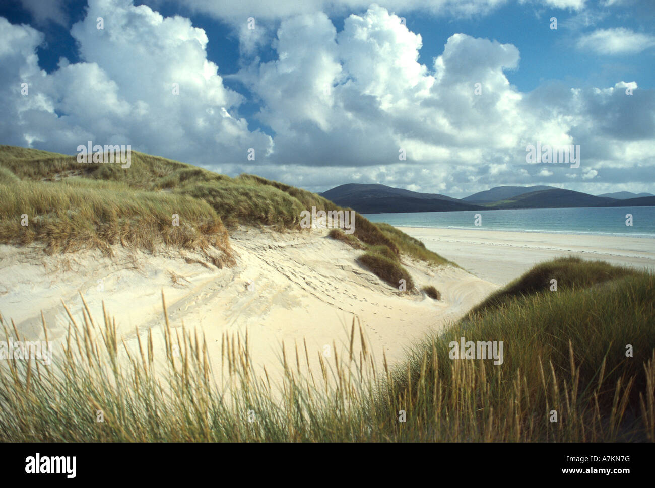 luskentyre beach sand dunes machir sea grass isle of harris western ...