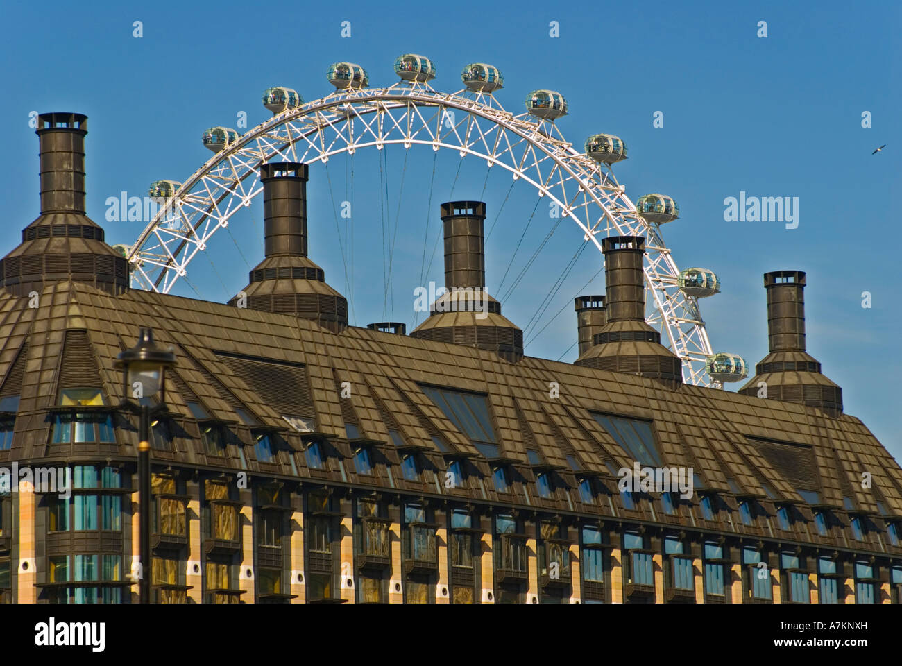 Portcullis House and Millennium Wheel London UK Stock Photo - Alamy