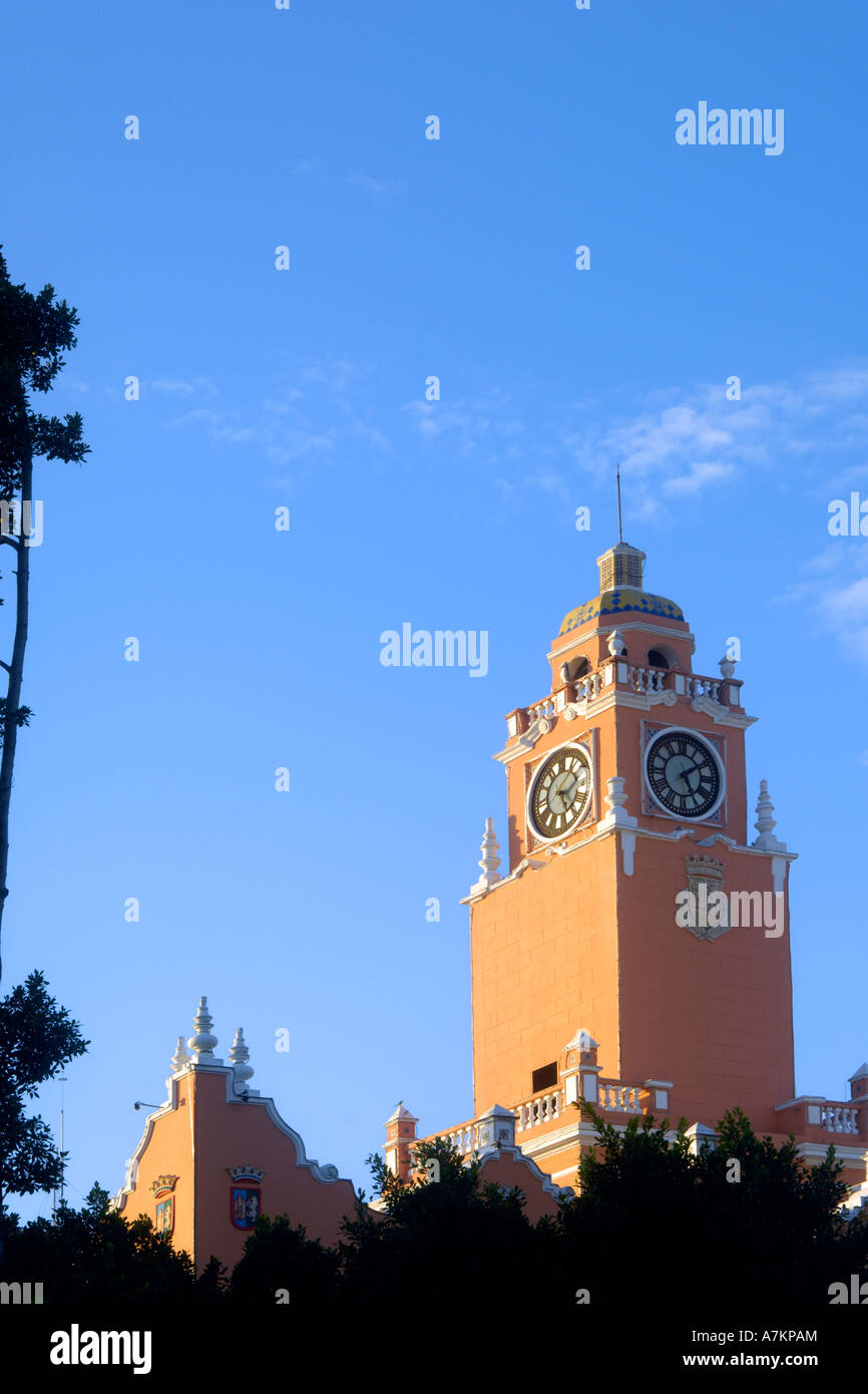 The distinctive clock tower of the Merida City Hall Stock Photo - Alamy