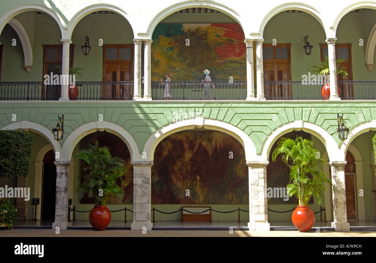 Inner courtyard of the Gobierno Palace in Merida Stock Photo - Alamy