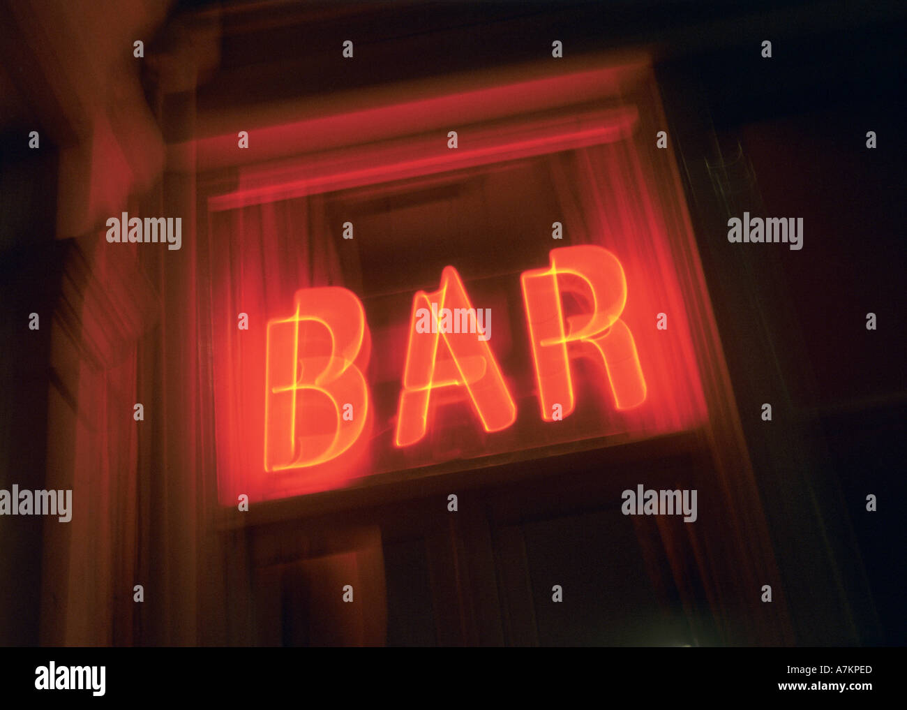 Red neon bar sign Stock Photo - Alamy