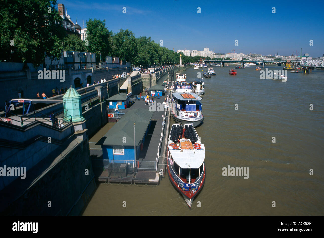 Westminster Pier London Boats On Thames Stock Photo - Alamy