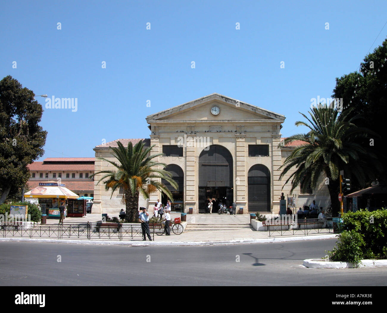 Covered food market building Hanla Crete Stock Photo - Alamy