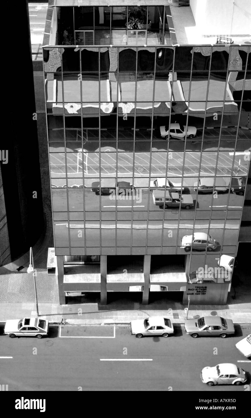 Modern glass façade reflecting Black and White Stock Photos & Images ...