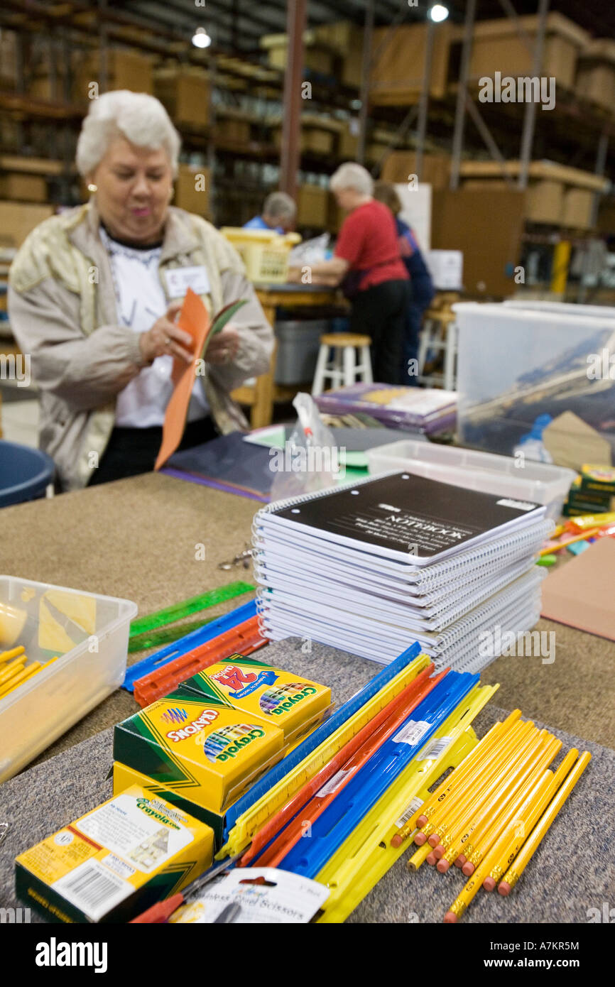 Volunteers Pack Supplies for Disaster Relief Stock Photo - Alamy