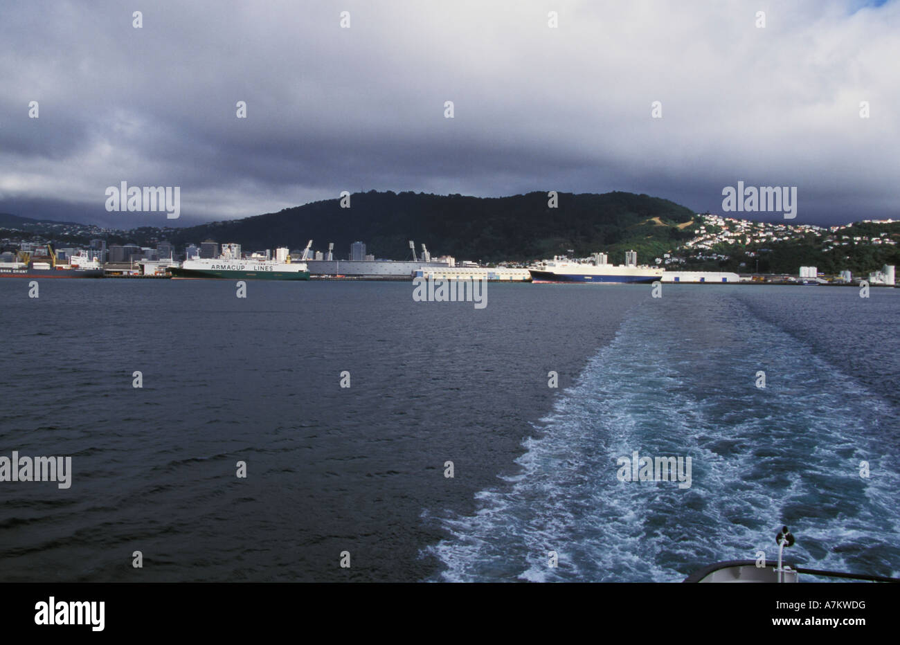 New Zealand Wellington view from Inter island ferry Stock Photo - Alamy