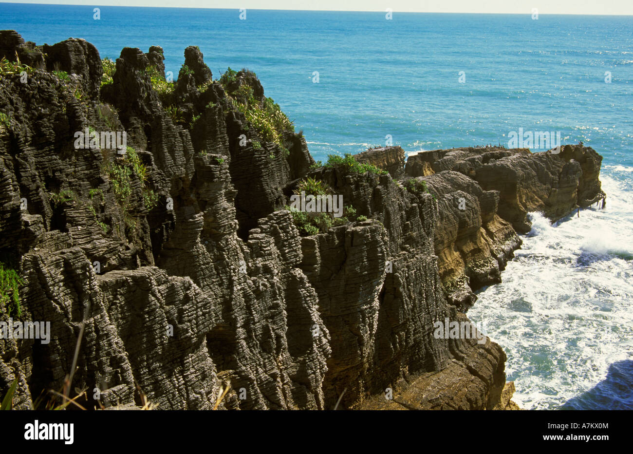 Pancake Rocks New Zealand Punakaiki Layers of Ocean sculpted Limestone ...