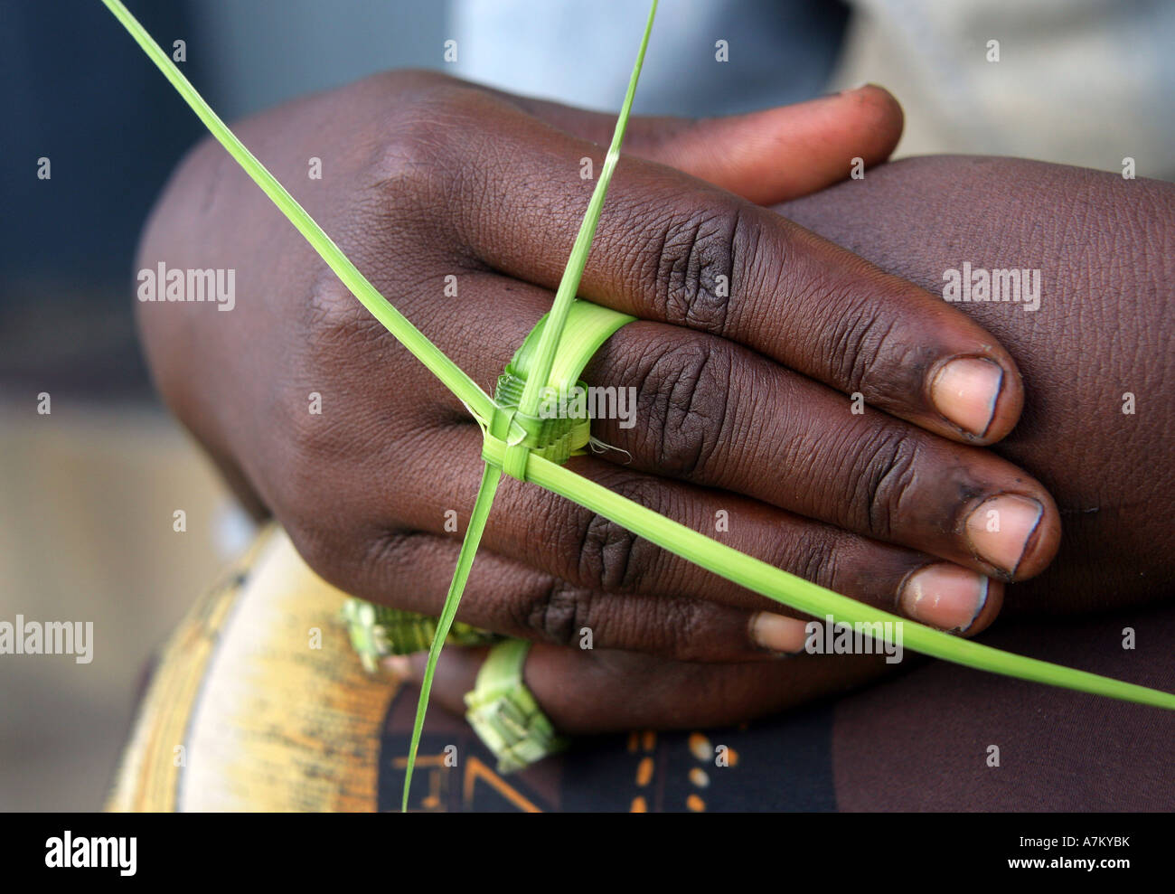 Ethiopia - finger rings made of palm leaves given out to the faithful ...