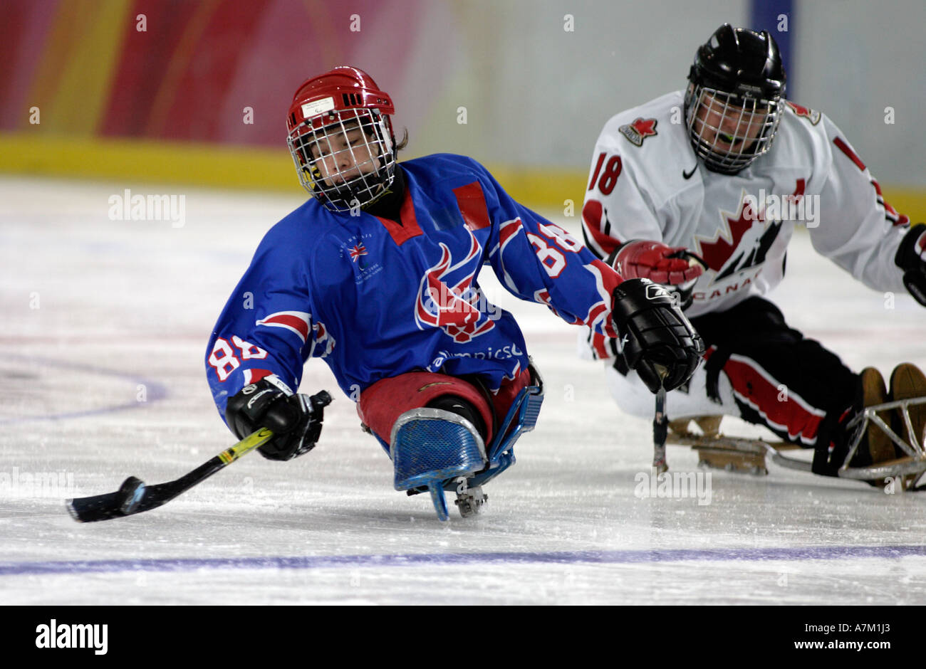 Nathan Stephens of Great Britain takes a shot at goal Stock Photo - Alamy