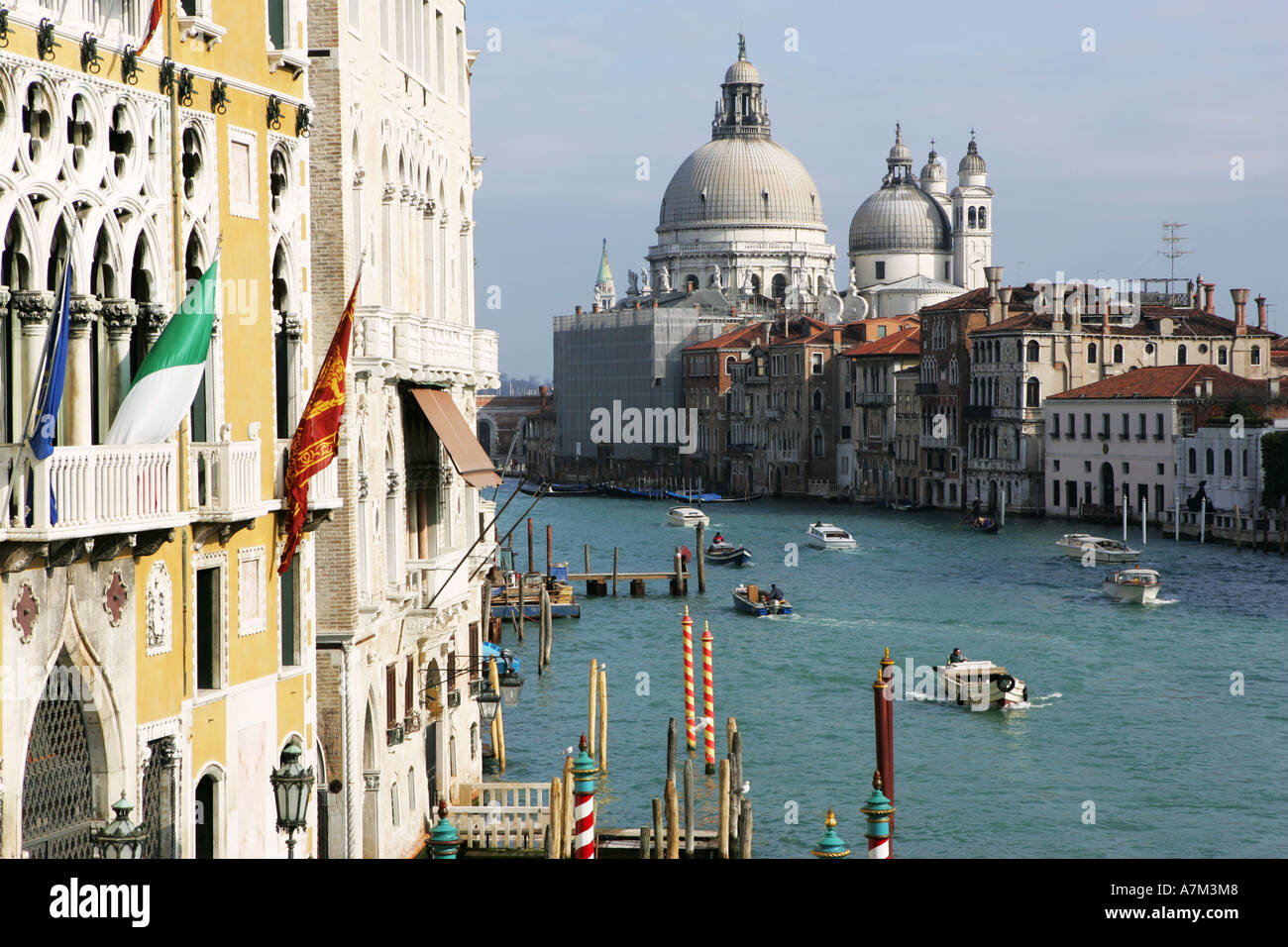 Classic view of famous Venice landmark building the Chiesa di Santa ...