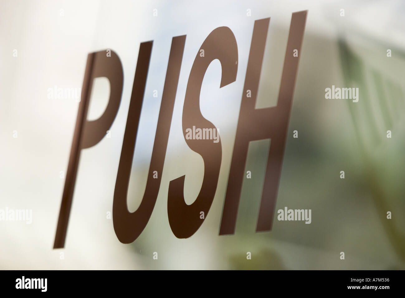 Push door sign sticker hi-res stock photography and images - Alamy