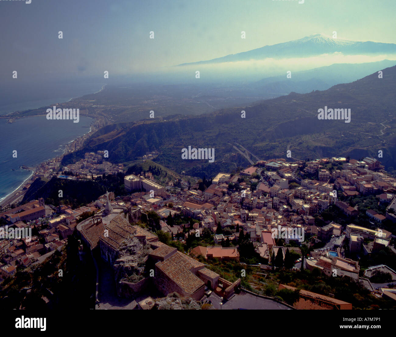Taormina sicily aerial view hi-res stock photography and images - Alamy