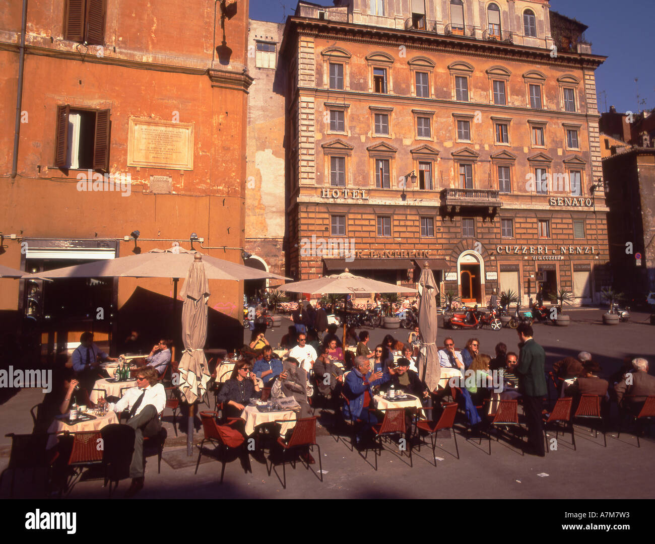 Italy Lazio Rome Piazza della Rotonda street cafe people Stock Photo ...