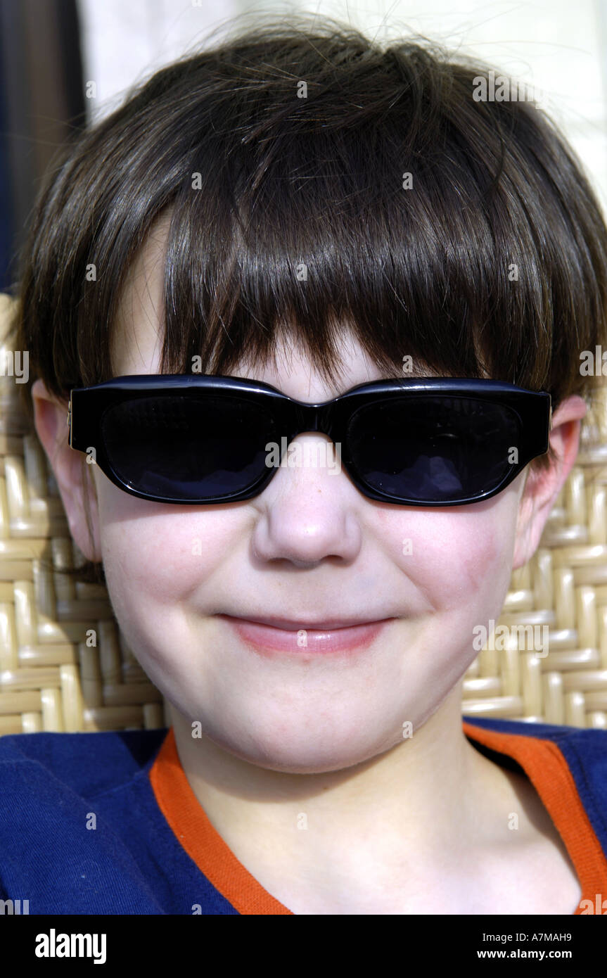 boy male kid child shades sunglasses sunbathing summer holiday rest ...