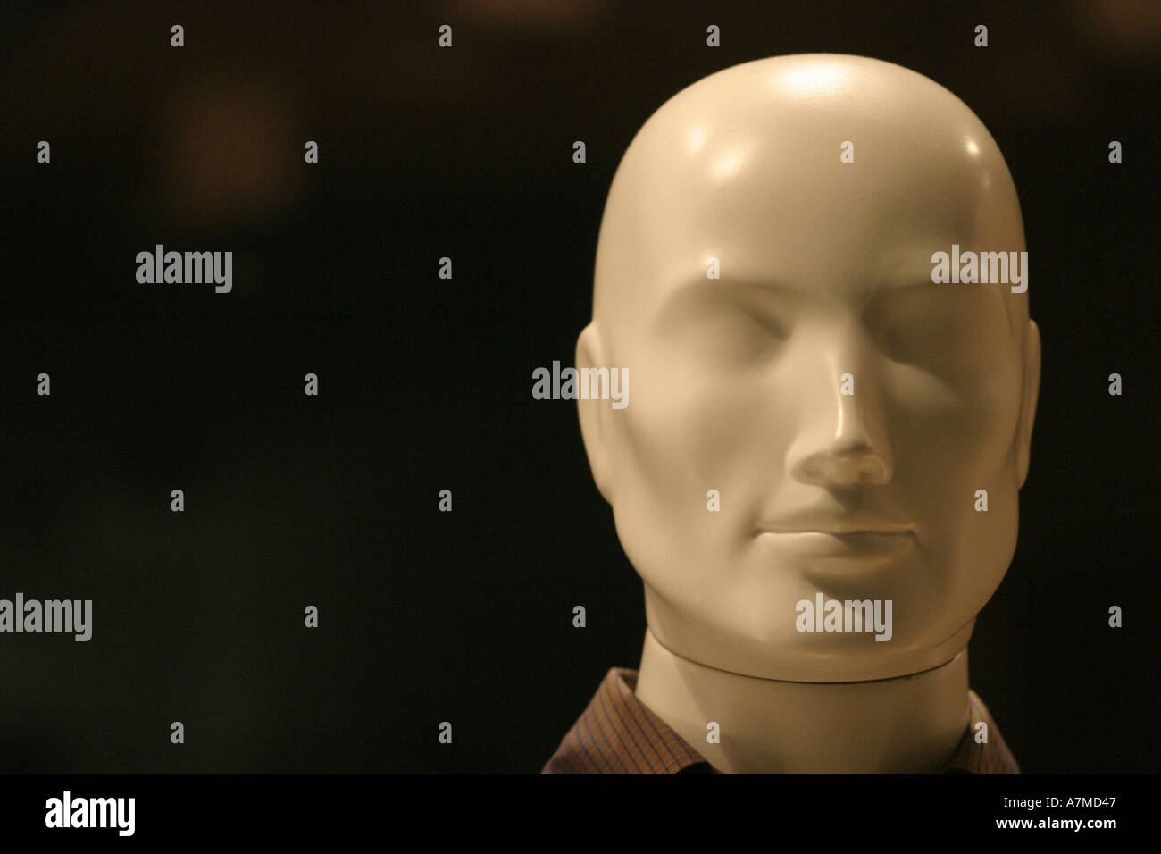 Dummy Head Horizontal Plastic Window display Stock Photo - Alamy