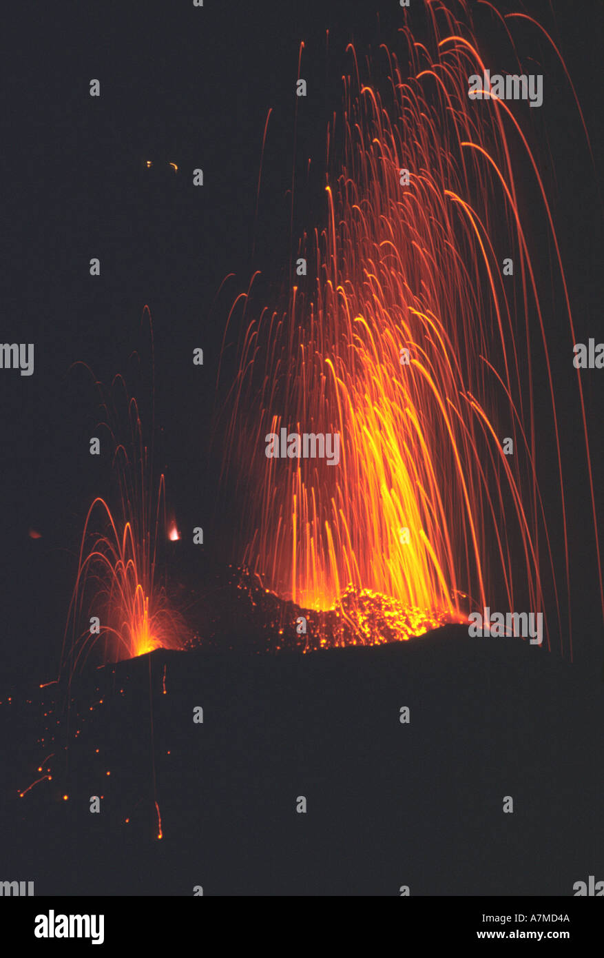 Volcanic explosion on Stromboli Sicily Stock Photo - Alamy