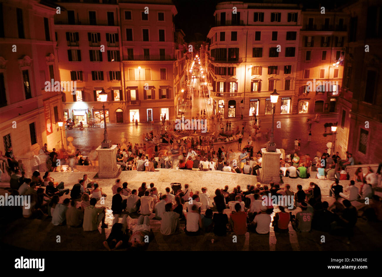 spanish steps at night rome Stock Photo - Alamy