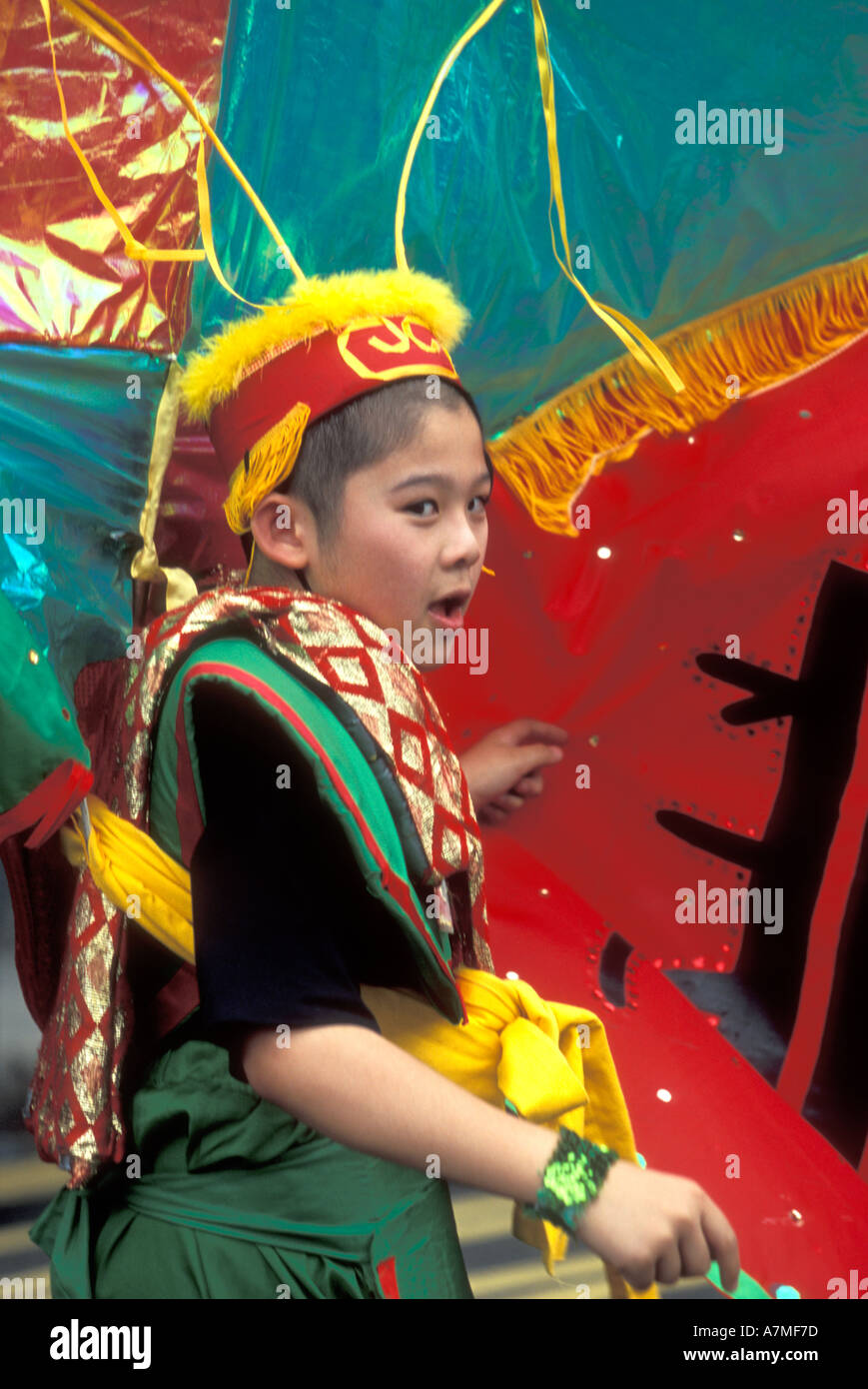 Colourful costumes at the Notting hill carnival London United Kingdom ...