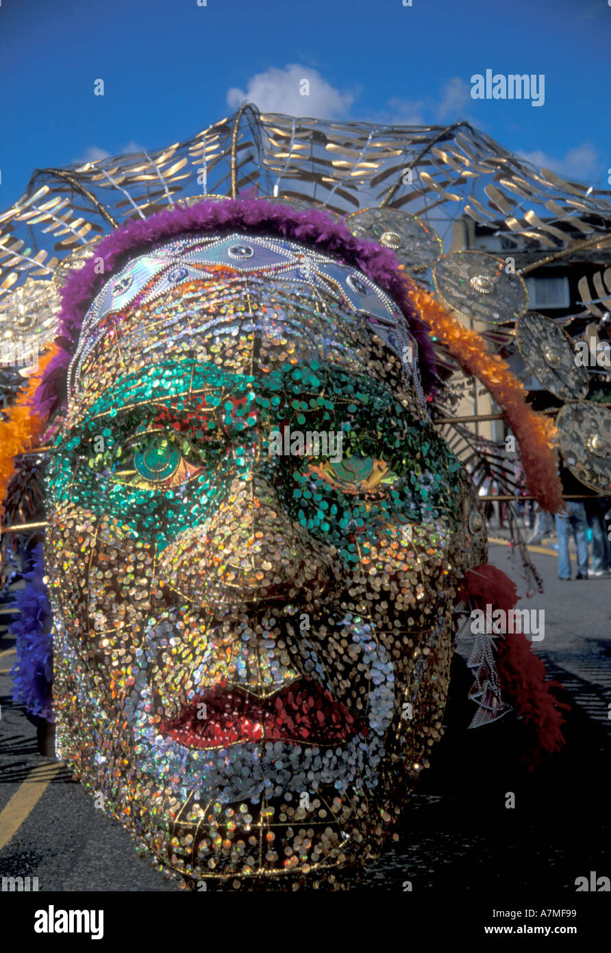 Giant mask at the Notting hill carnival Stock Photo - Alamy