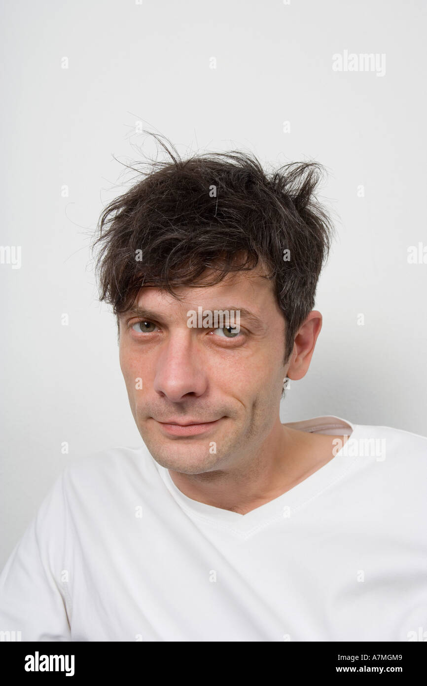 A man with disheveled hair Stock Photo - Alamy