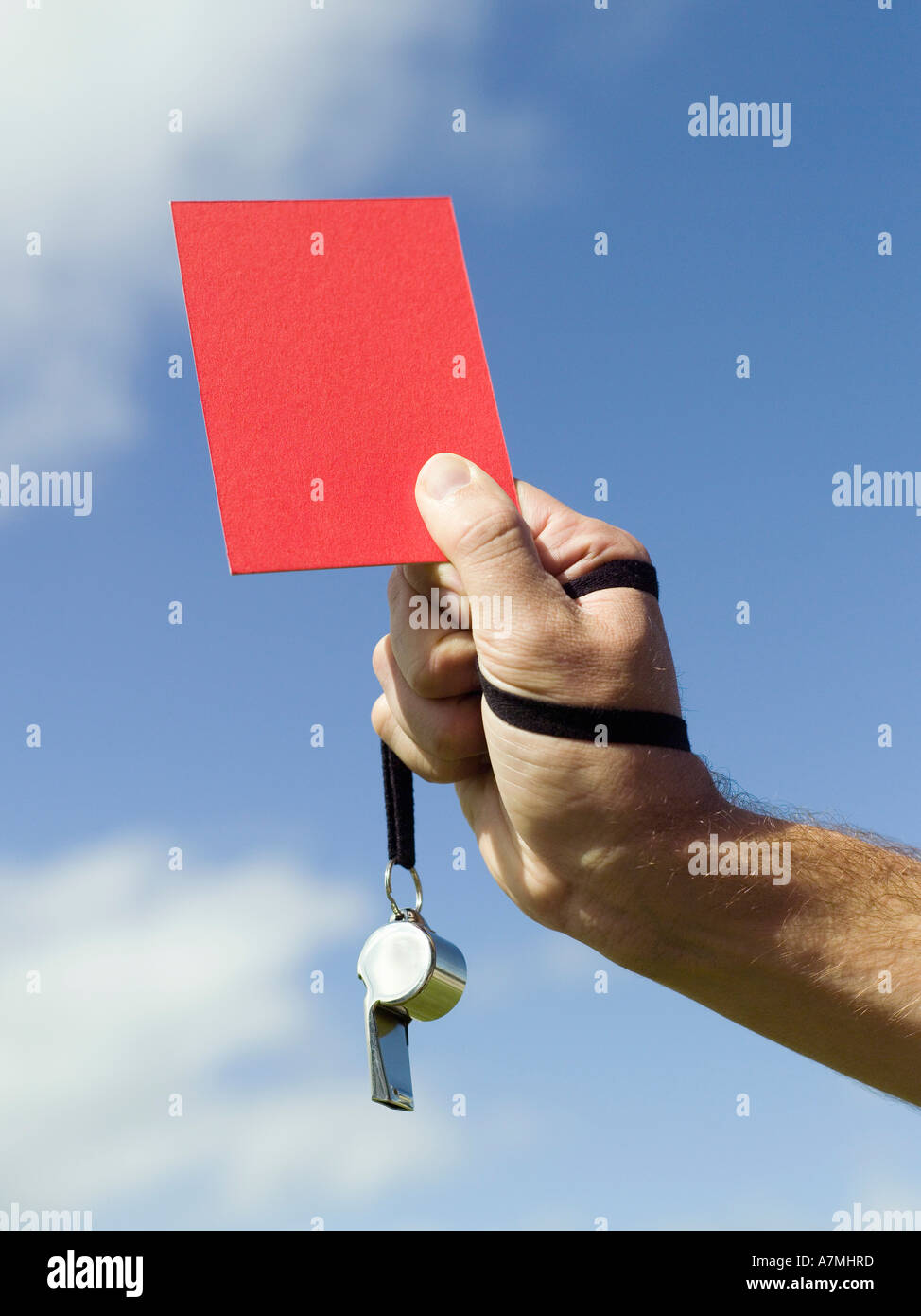 Referee holding up red card hi-res stock photography and images - Alamy