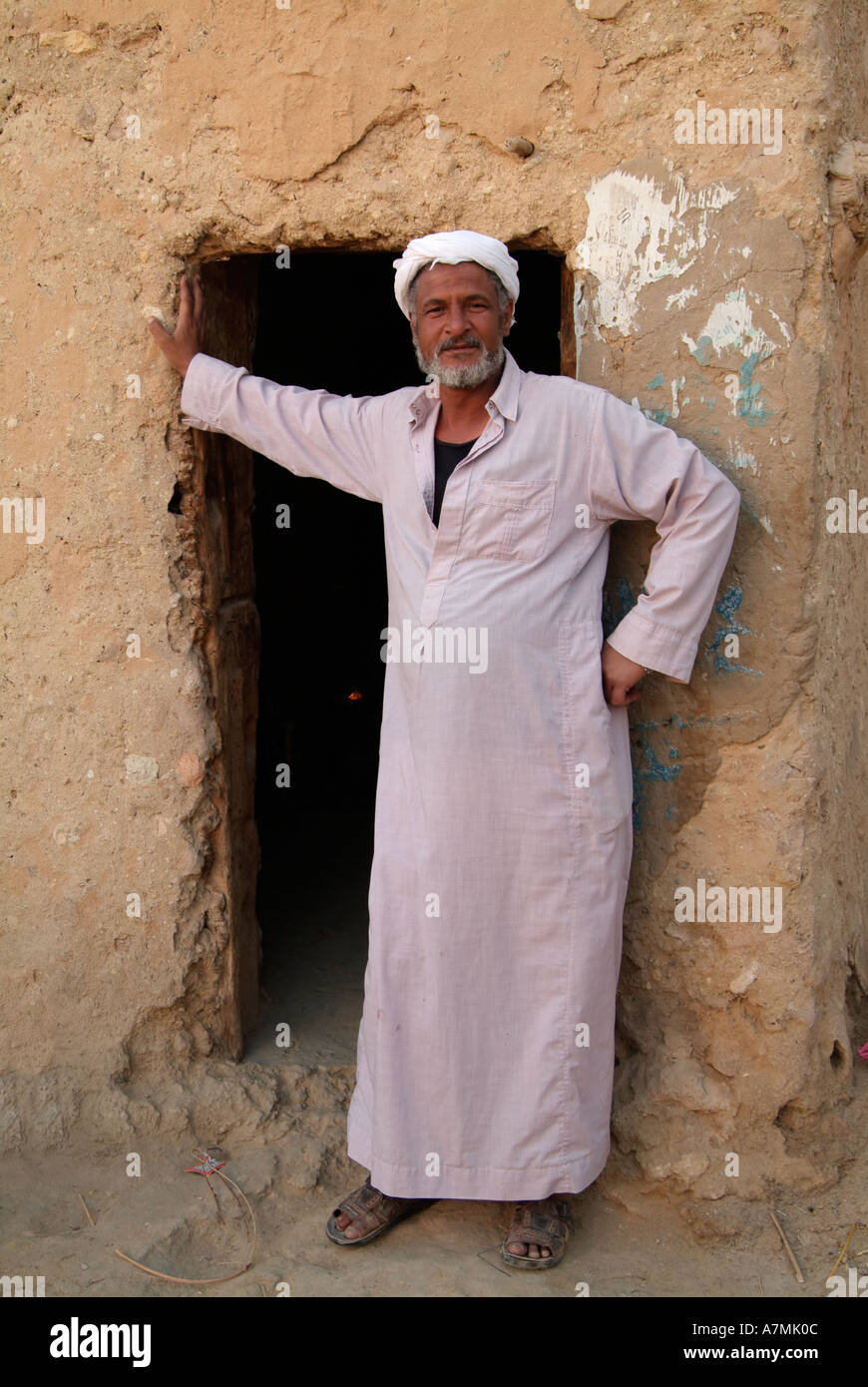 Egyptian man outside his home, Siwa, Egypt Stock Photo - Alamy