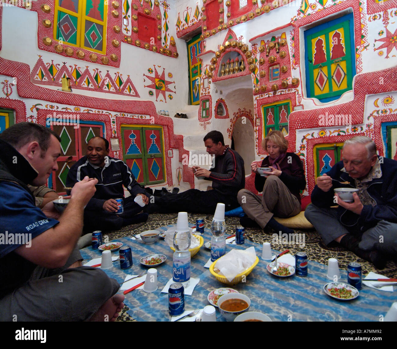 Group meal in traditional house in Ghadames, Libya Stock Photo - Alamy