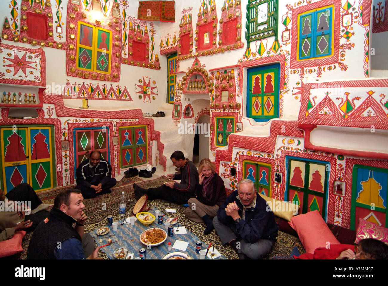 Group meal in traditional house in Ghadames, Libya Stock Photo - Alamy