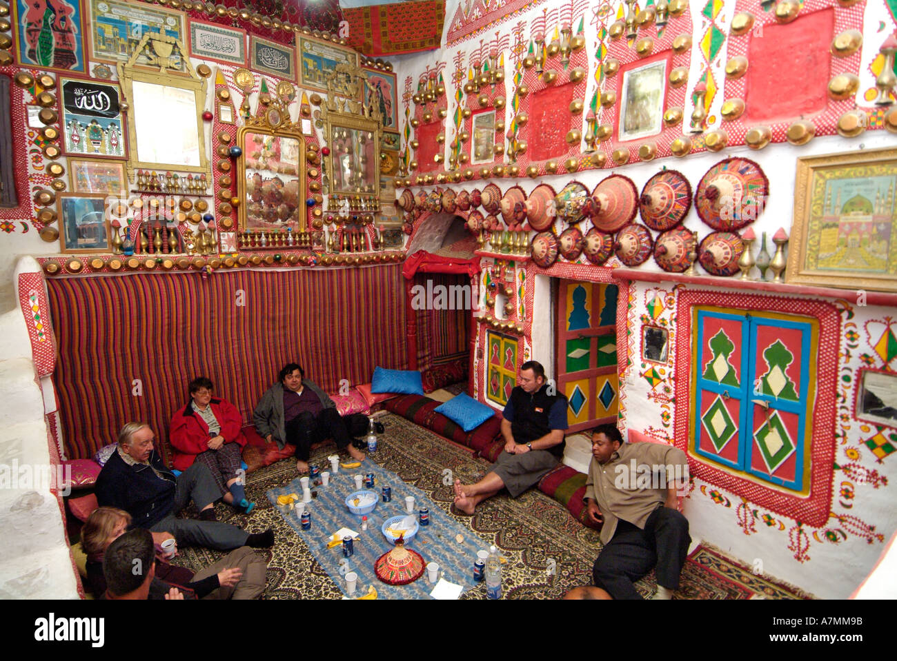 Group meal in traditional house in Ghadames, Libya Stock Photo - Alamy