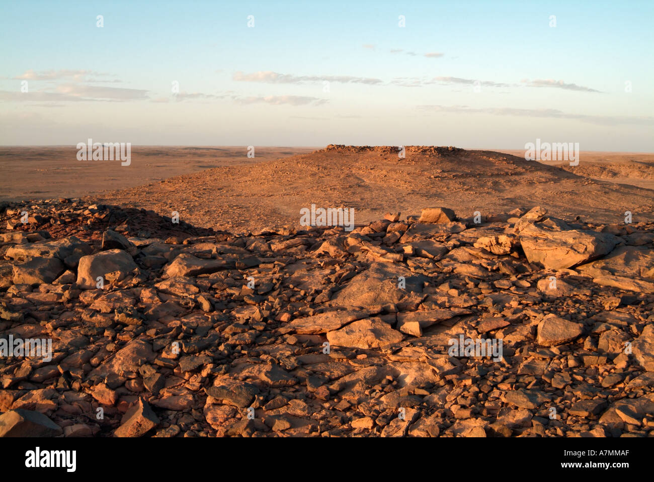 Rocky plateau of the Hamadat al-Hamrah, Sahara Desert, Libya Stock ...