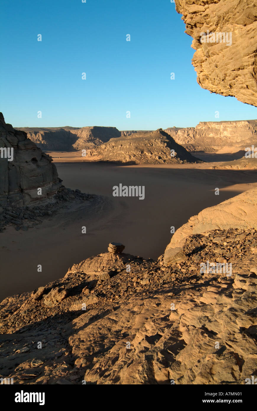 Weathered rock formations, Jebel Acacus, Sahara Desert, Libya Stock ...