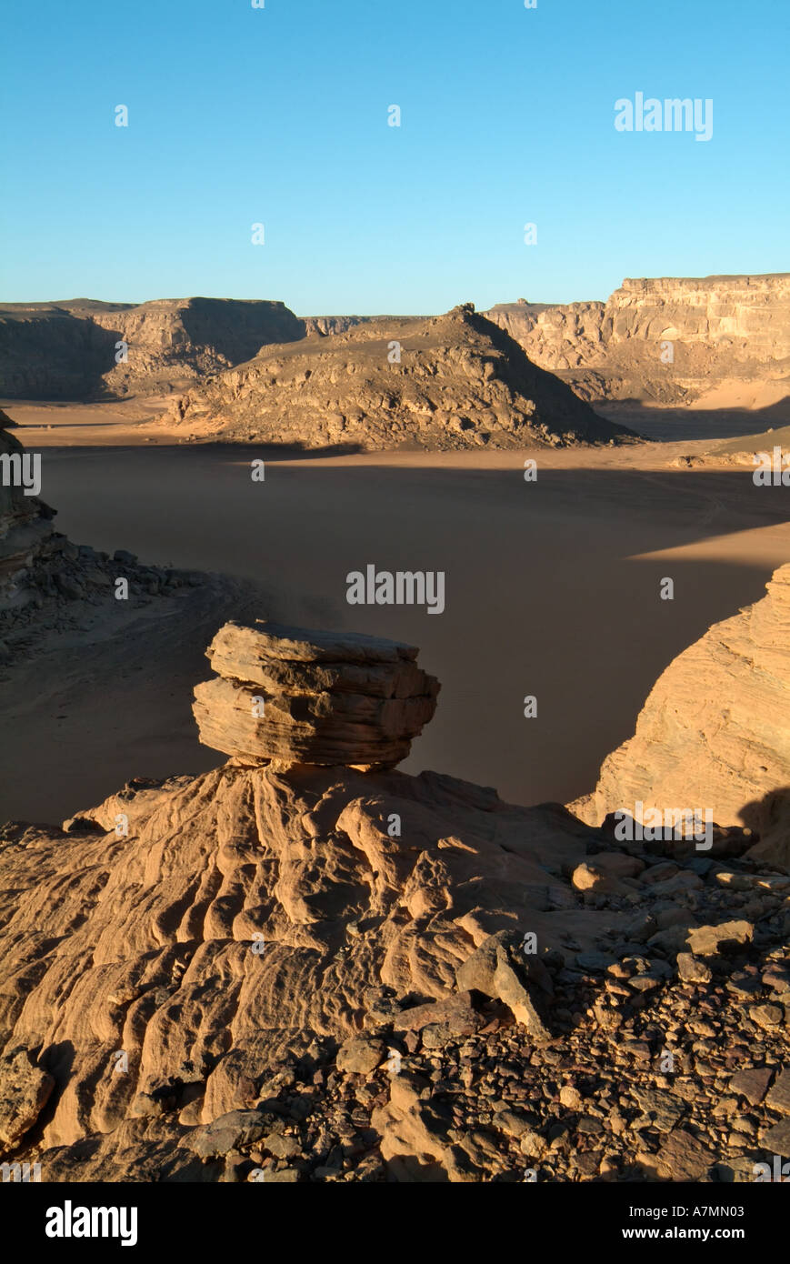 Weathered rock formations, Jebel Acacus, Sahara Desert, Libya Stock ...
