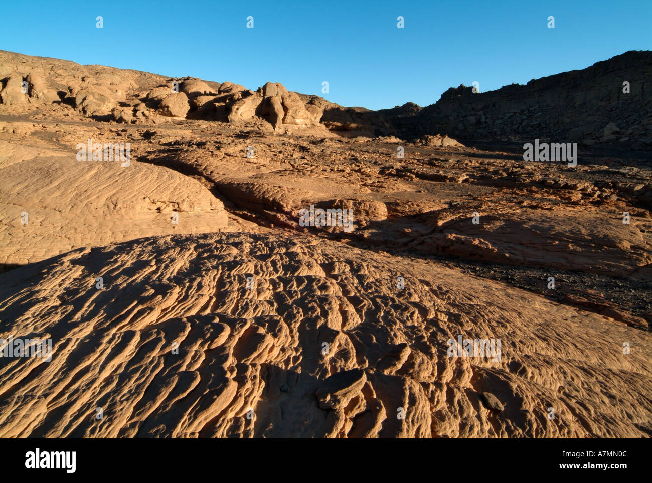 Weathered rock formations, Jebel Acacus, Sahara Desert, Libya Stock ...