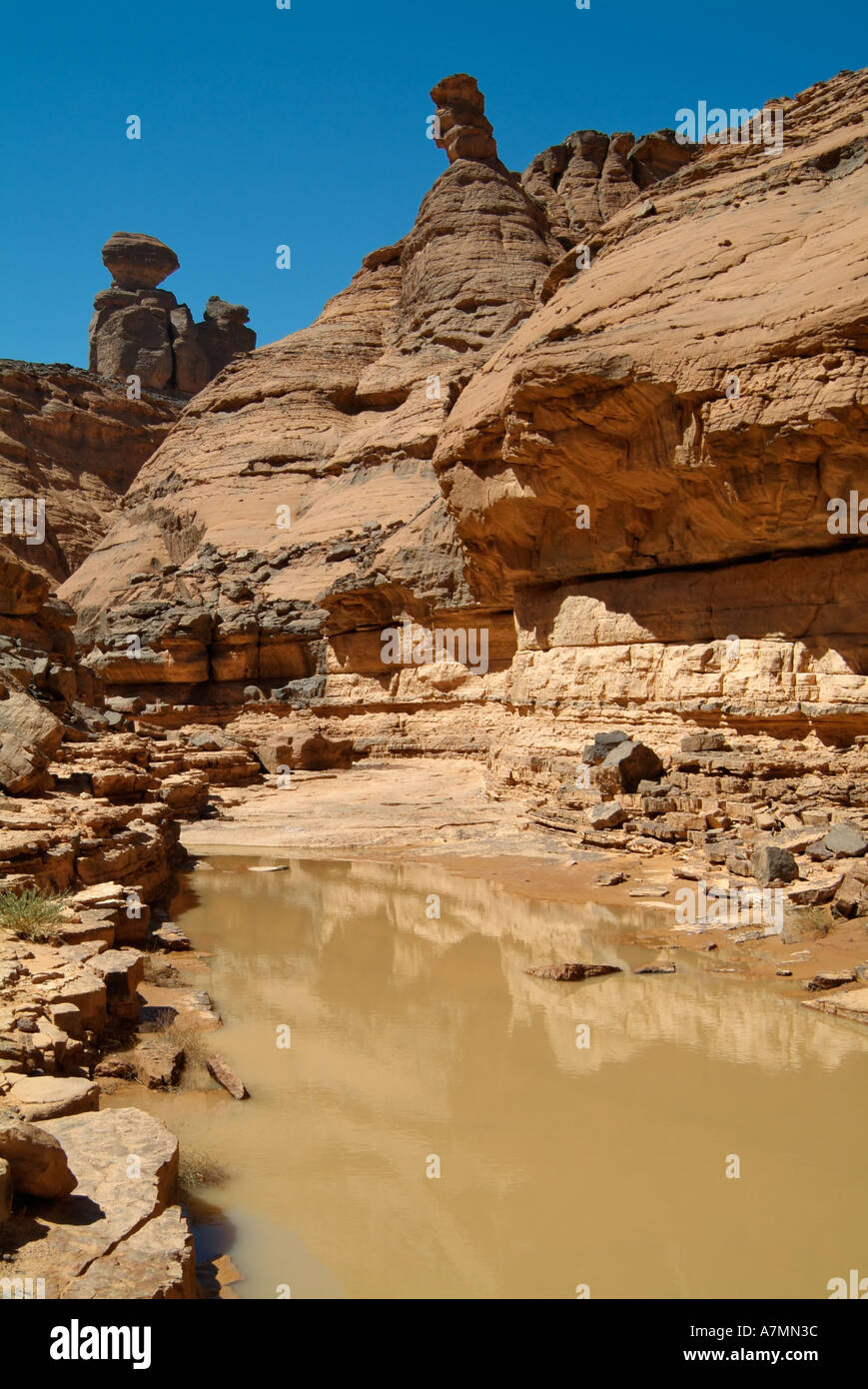 Rock pools, Jebel Acacus, Sahara Desert, Libya Stock Photo - Alamy