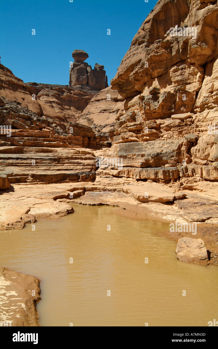 Rock pools, Jebel Acacus, Sahara Desert, Libya Stock Photo - Alamy