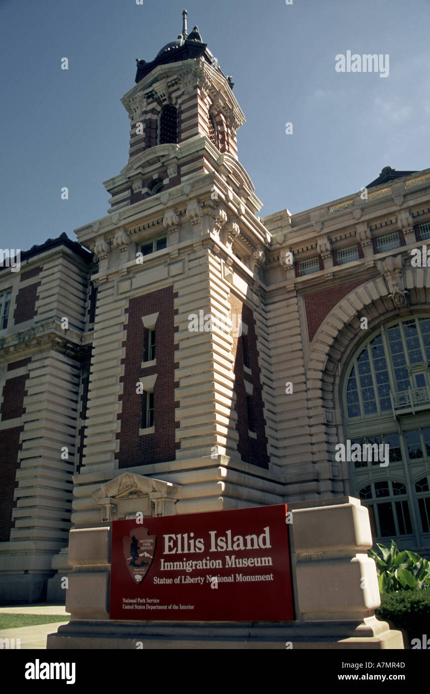 North America, USA, New York, Ellis Island. Main entrance and museum ...
