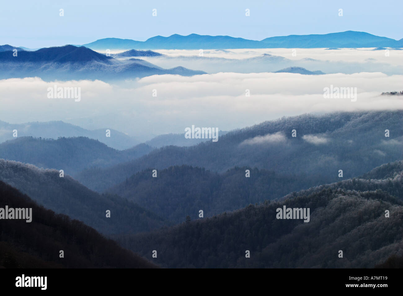Winter view of Thomas Divide, Great Smoky Mountains National Park, NC ...