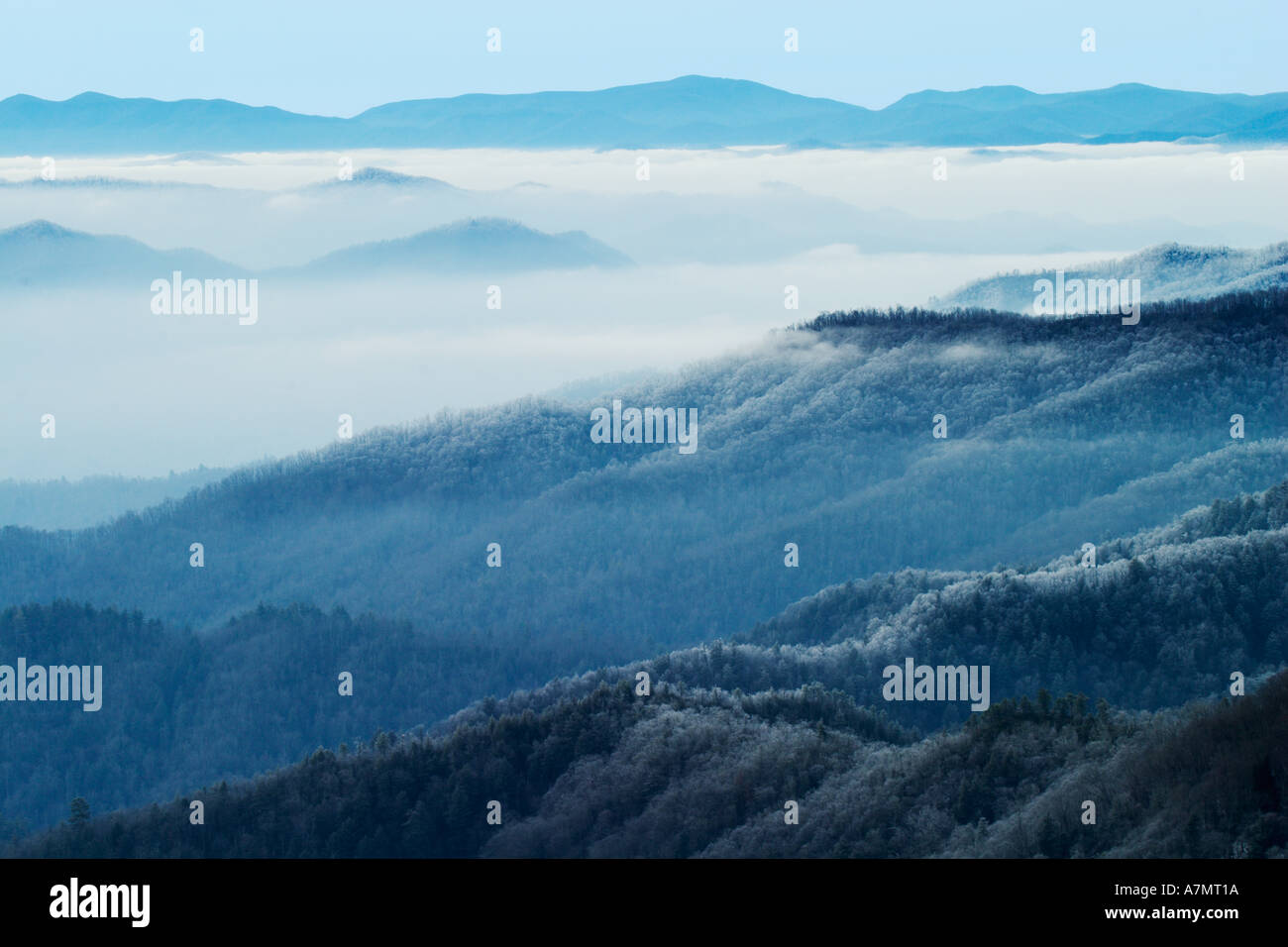 Winter view of Thomas Divide, Great Smoky Mountains National Park, NC ...