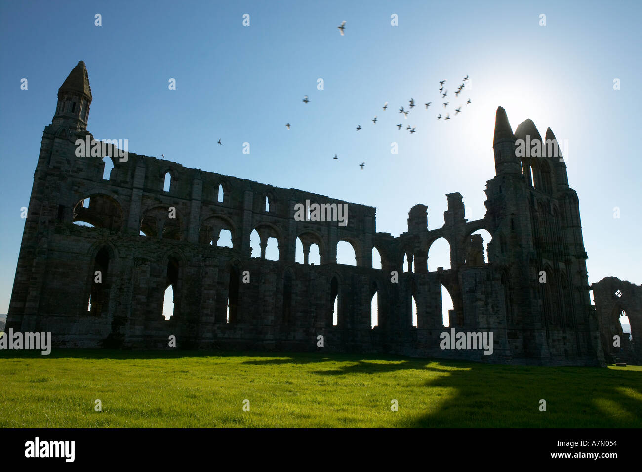 Whitby Abbey In Silhouette High Resolution Stock Photography and Images ...